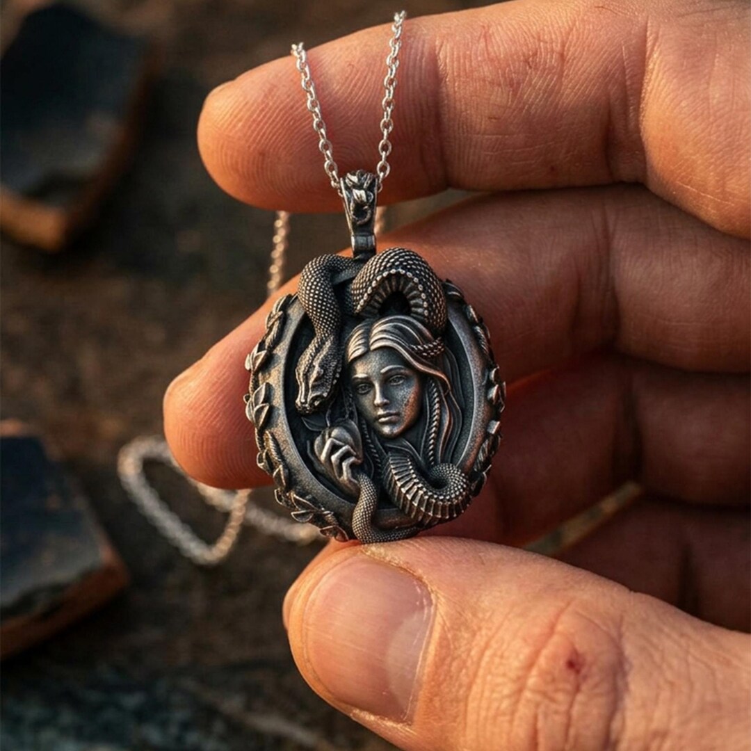 Sterling Silver Serpent Transformation Necklace, Gothic Mythology ...