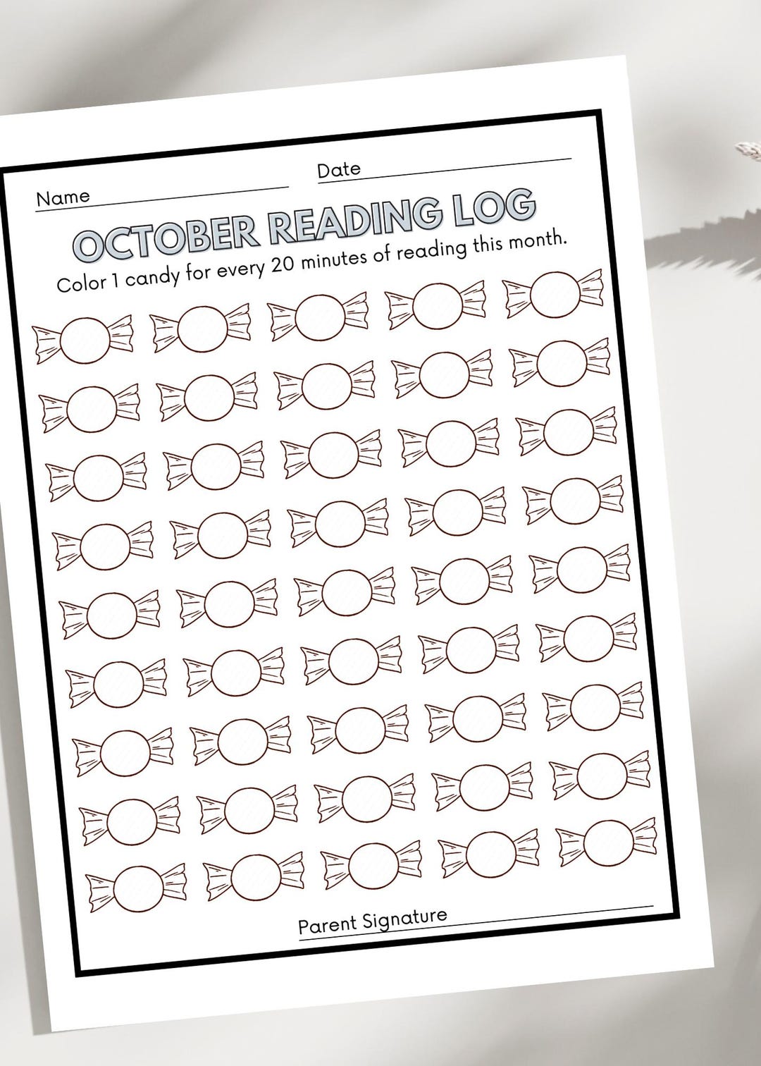 October Kids Reading Tracker: Printable Monthly Book Log (digital ...
