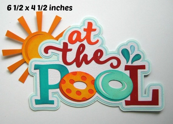 AT the POOL SUMMER Title Paper Piecing 3D Die Cut for Premade - Etsy