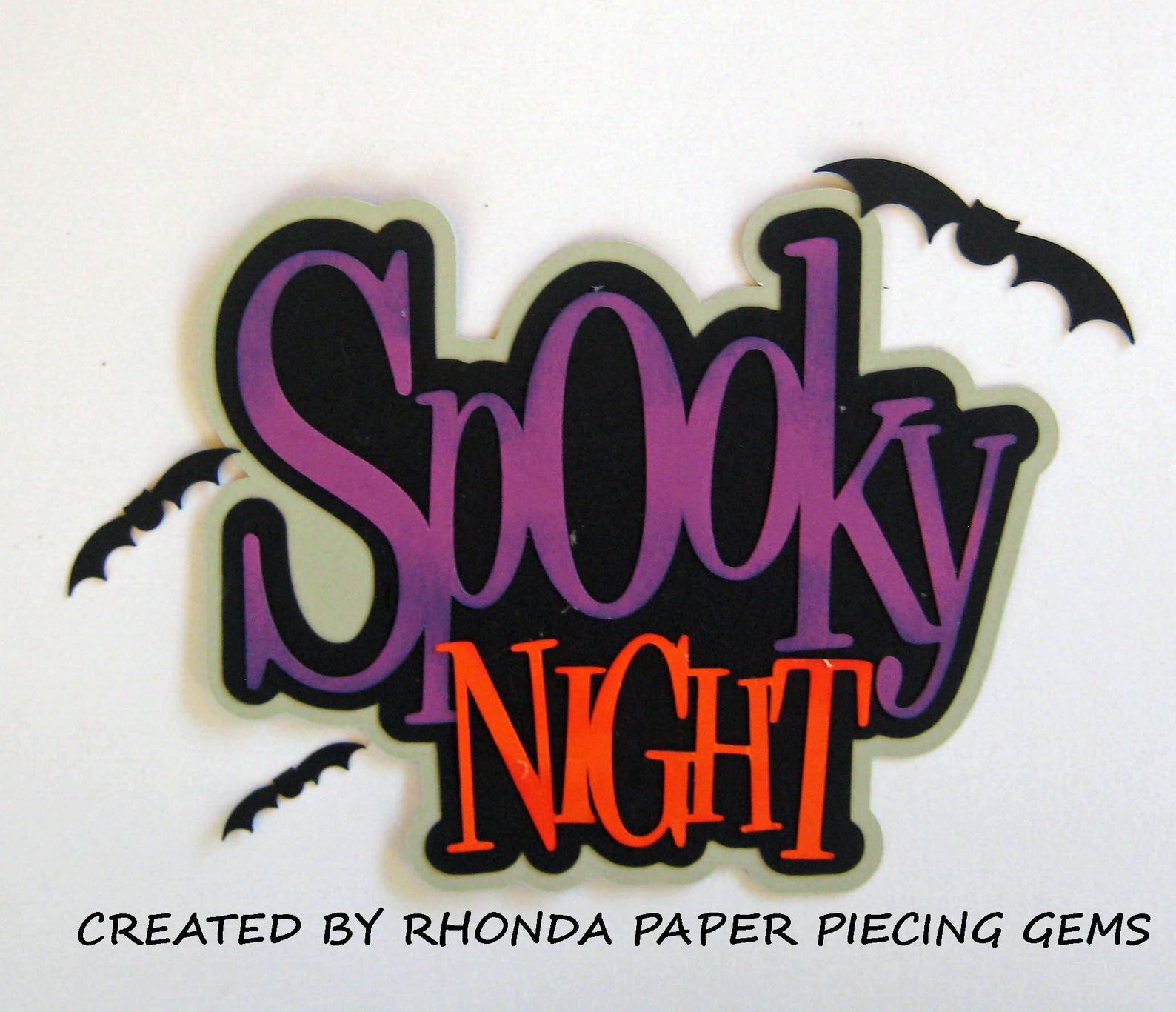 Halloween Spooky Night Title Paper Piecing for Premade Scrapbook Page ...