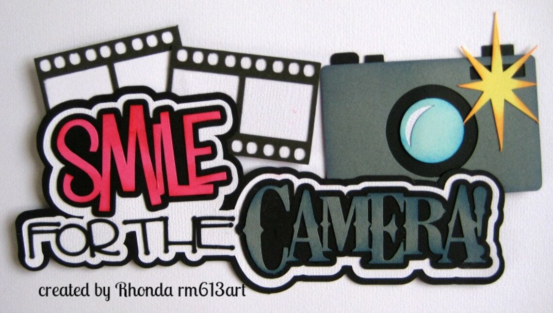 Smile for Camera Girl Title Premade Scrapbook Page Paper Piecing Rhonda ...