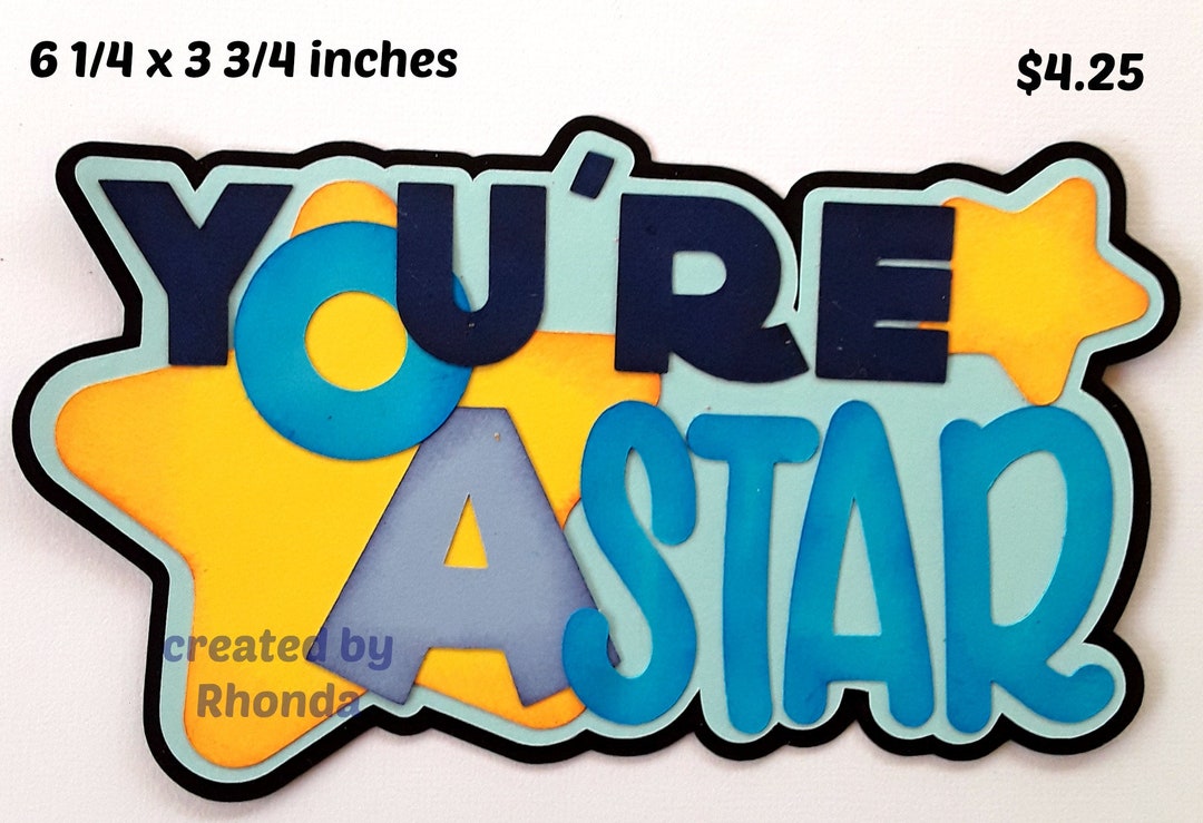 YOU'RE A STAR Title Boy 3D Die Cut Paper Piecing for Premade Scrapbook ...