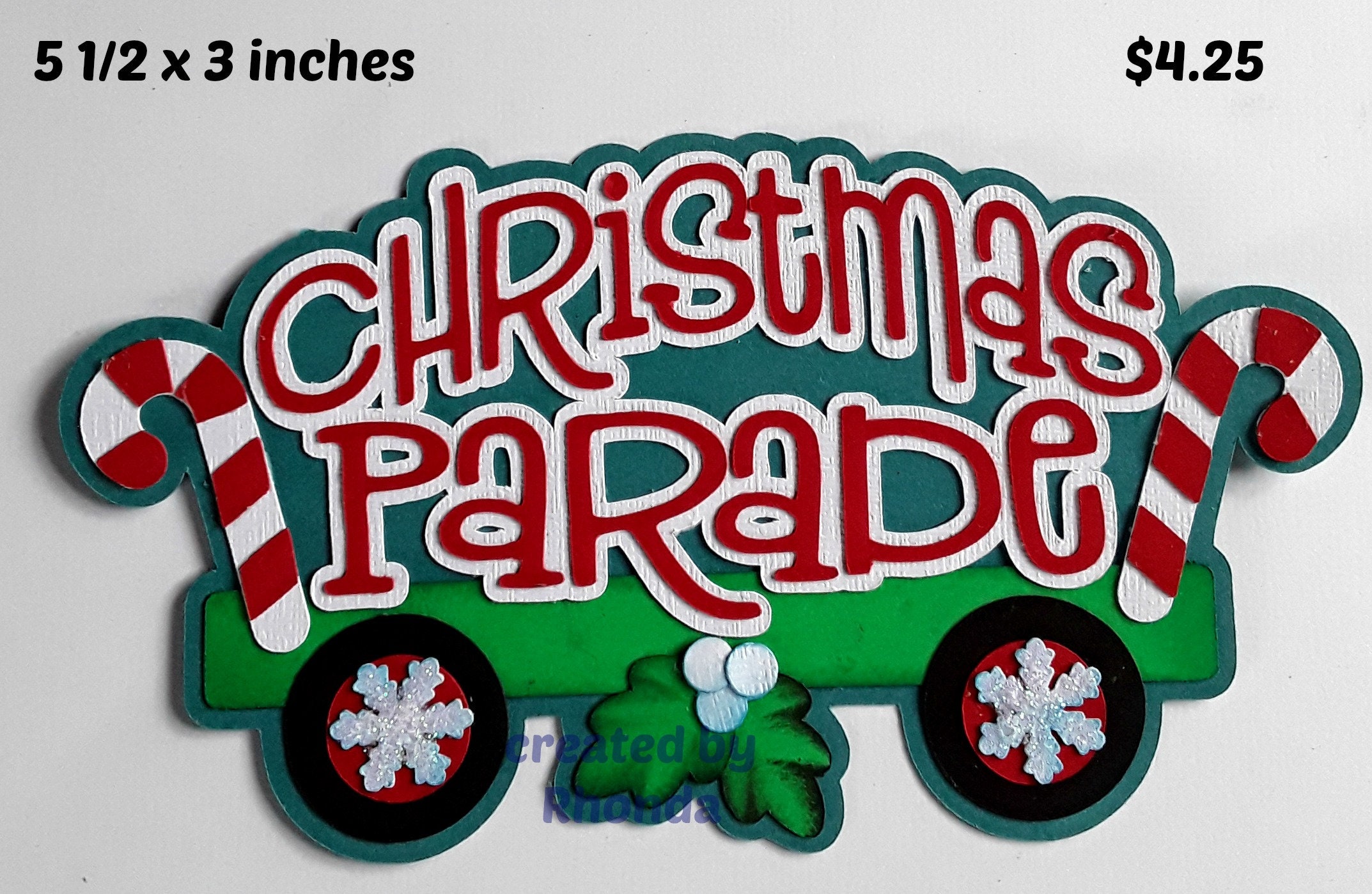 CHRISTMAS PARADE TITLE Paper Piecing 3D Diecut for Premade Scrapbook ...