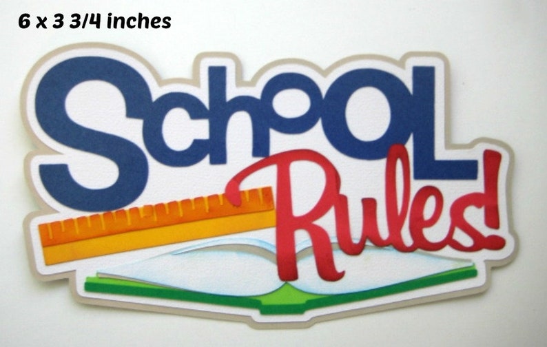 SCHOOL RULES Title School Boy Girl Paper Piecing Scrapbook | Etsy