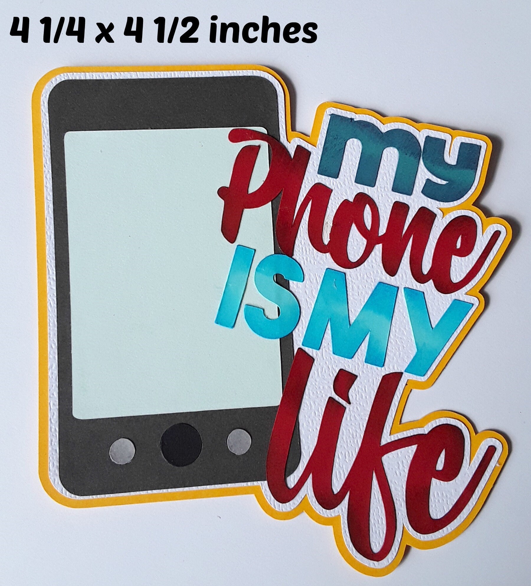 MY PHONE is My LIFE Title Girl Boy Paper Piecing 3D Die Cut for Premade ...