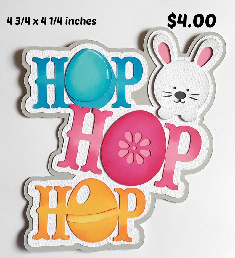 HOP HOP HOP Title Easter 3D Die Cut for Premade Scrapbook - Etsy
