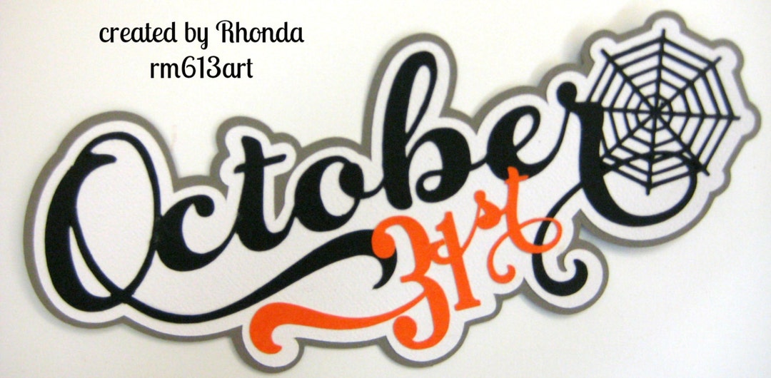 Halloween October 31st Title for Premade Scrapbook Pages/album or Cards ...