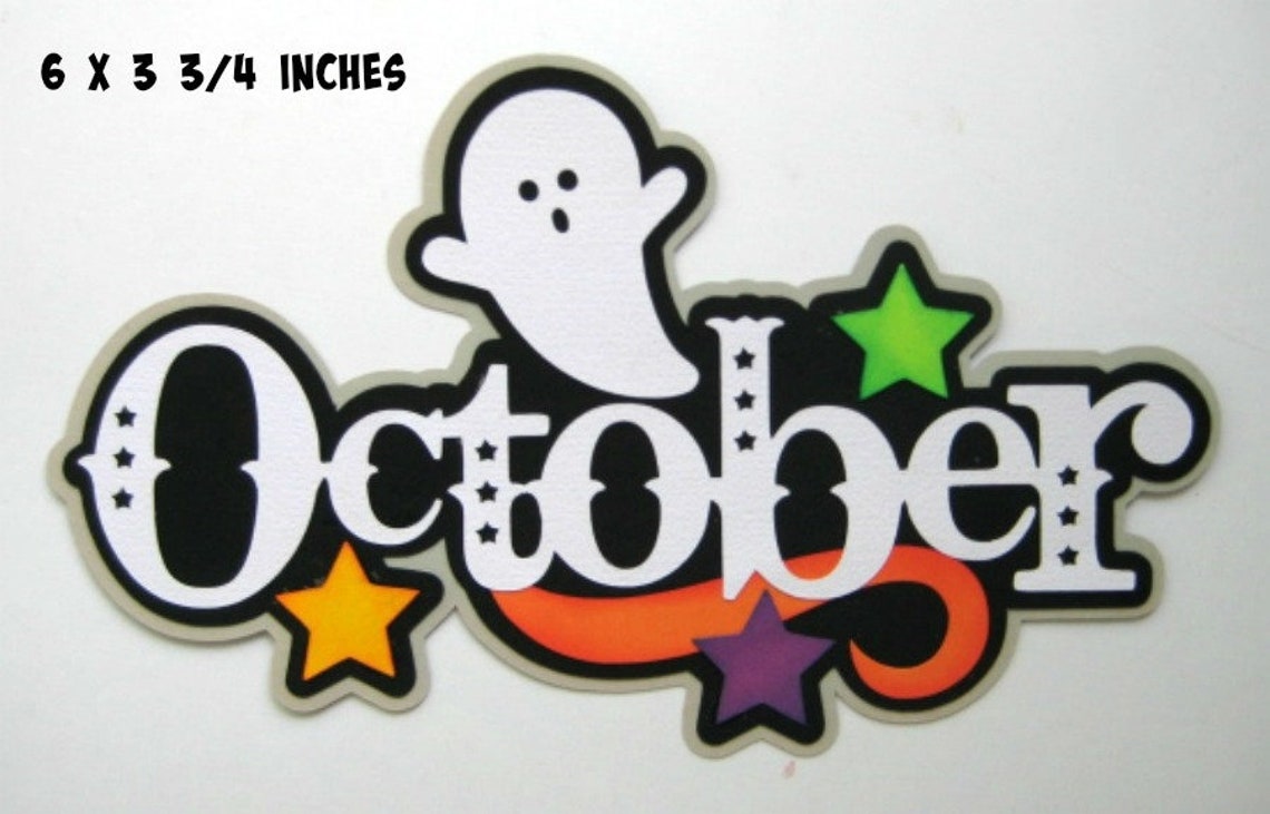 Halloween October Title Paper Piecing for Premade Scrapbook Page Title ...