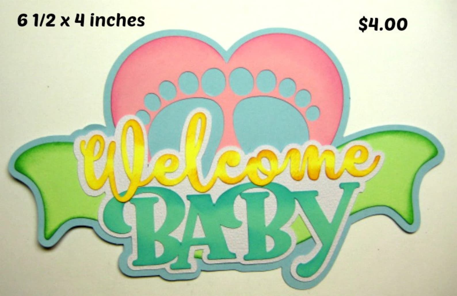 WELCOME BABY TITLE boy girl paper piecing 3D die cut for | Etsy