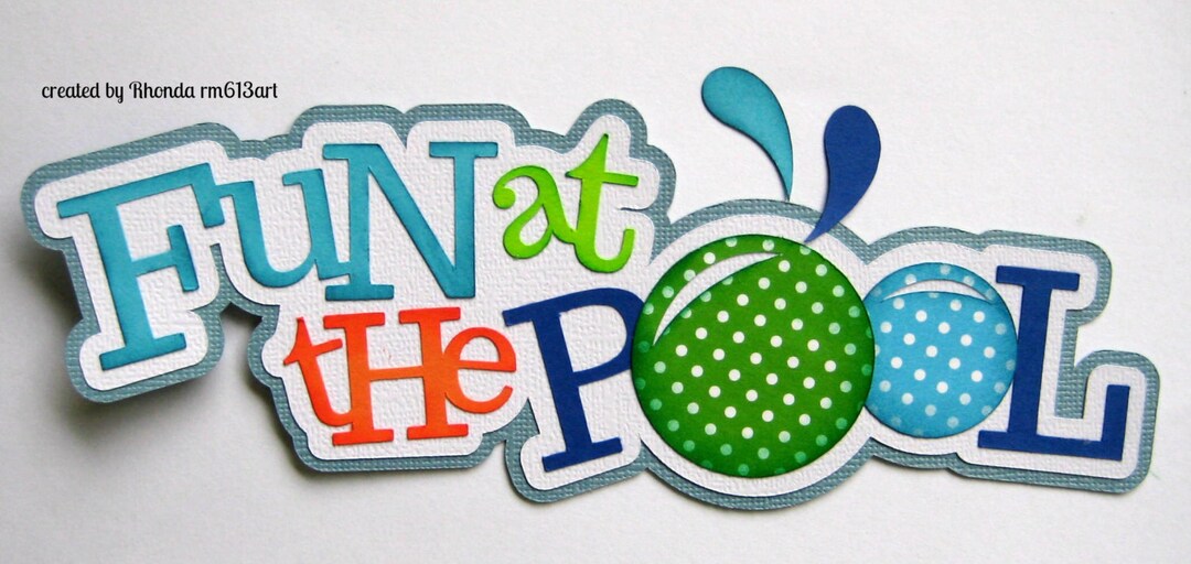 Fun at the Pool Title Premade Scrapbook Page Paper Piecing Rhonda ...