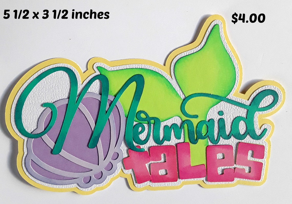 MERMAID TALES Title Summer Girl Boy Paper Piecing 3D Die Cut for ...