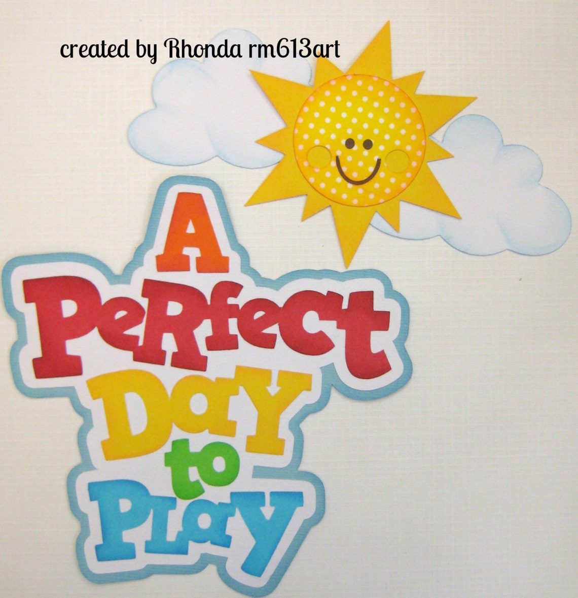 Perfect Day Boy Girl Title Paper Piecing for Premade Scrapbook | Etsy