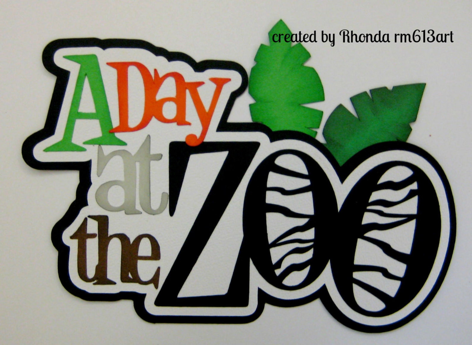 Day at the Zoo Title Paper Piecing for Premade Scrapbook Page | Etsy