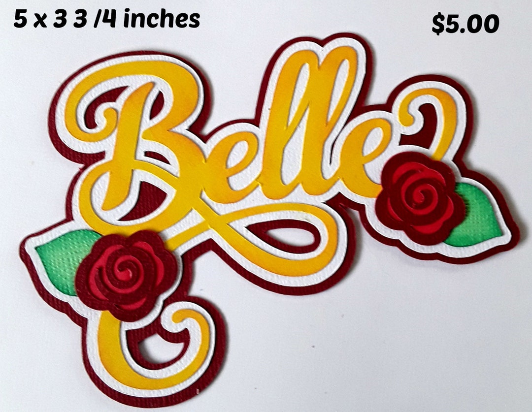 Disney BELLE TITLE 3d Die Cut Paper Piecing for Premade Scrapbook Pages ...