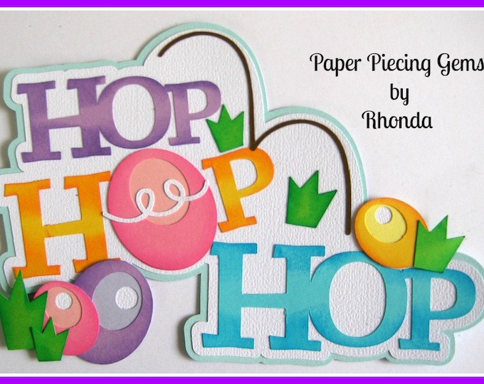 Easter Hop Hop Title 3D Die Cut Paper Piecing for Premade Scrapbook ...