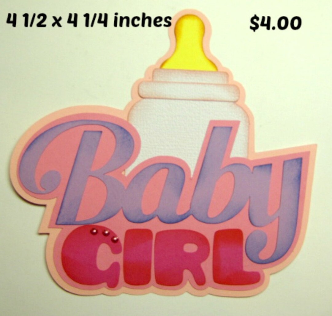 BABY GIRL Title Paper Piecing 3D Die Cut for Premade Scrapbook Page ...