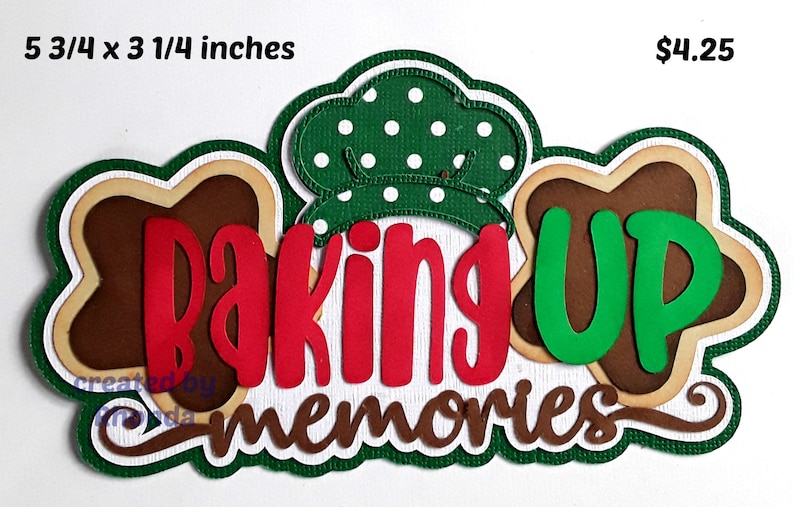 CHRISTMAS BAKING up MEMORIES Title Paper Piecing 3D Diecut for Premade ...
