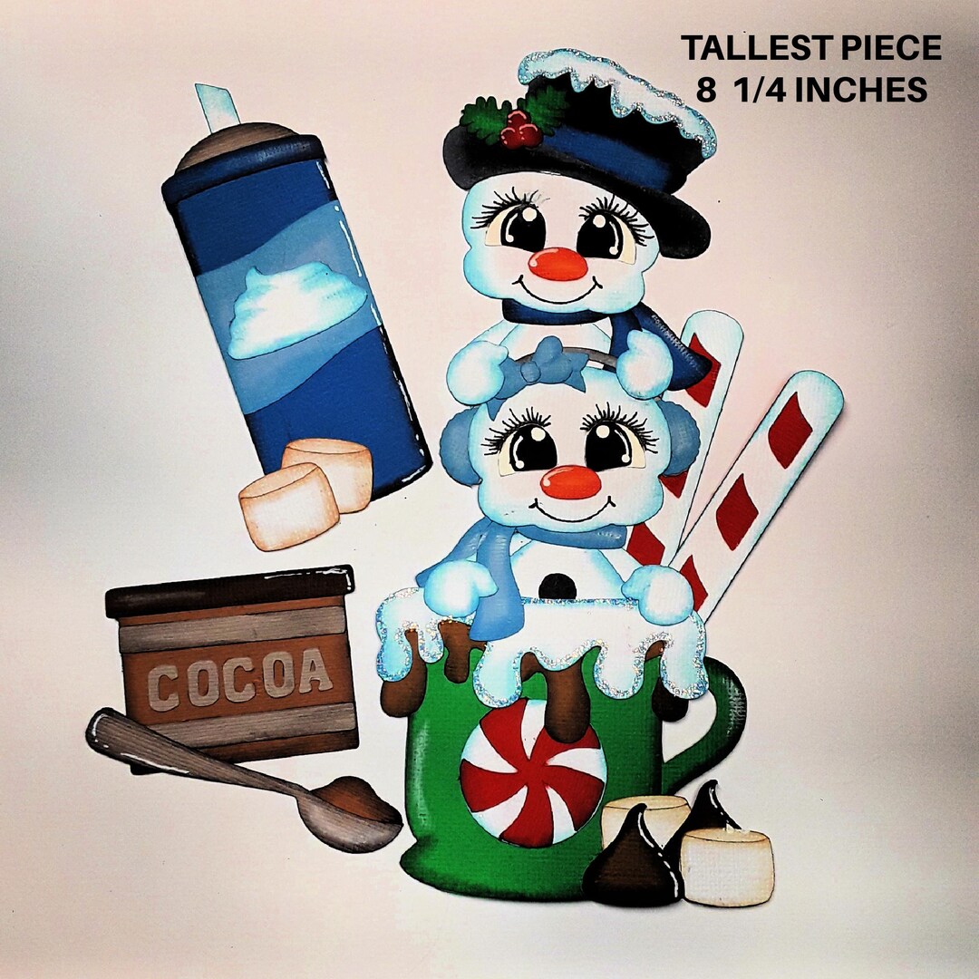 CHRISTMAS Baking Stacked SNOWMEN Paper Piecing Set 3D Die Cut for ...