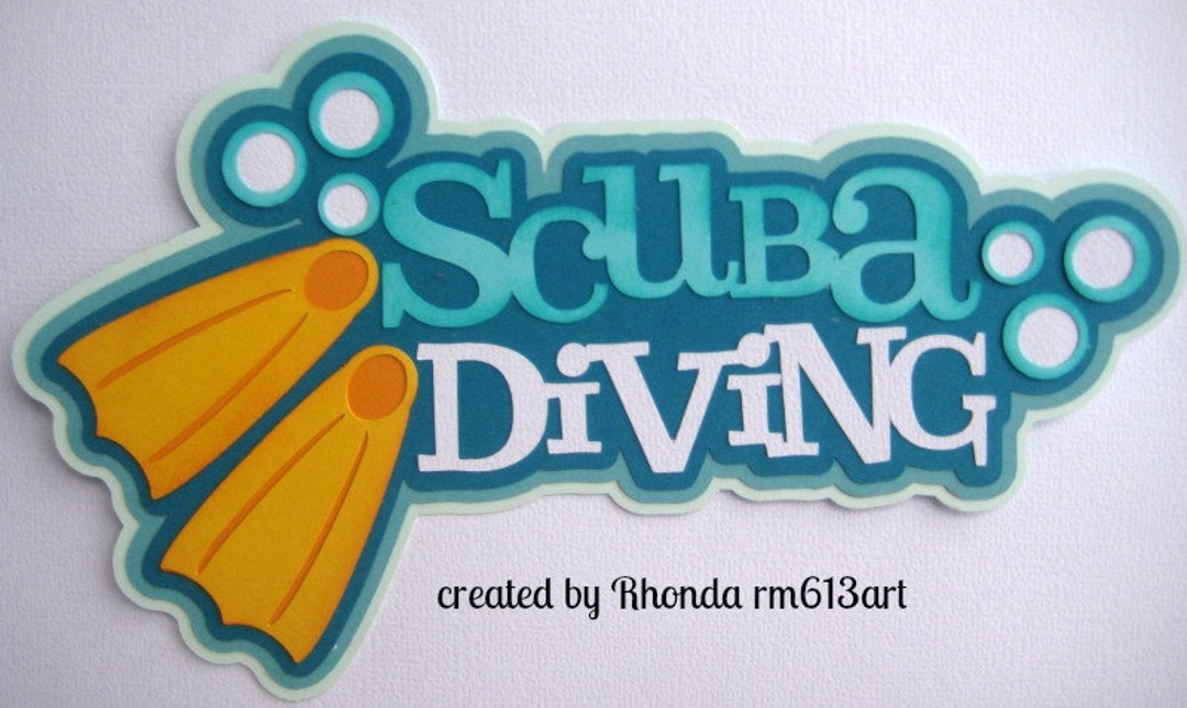 Scuba Diving Summer Title Paper Piecing for Premade Scrapbook Page ...