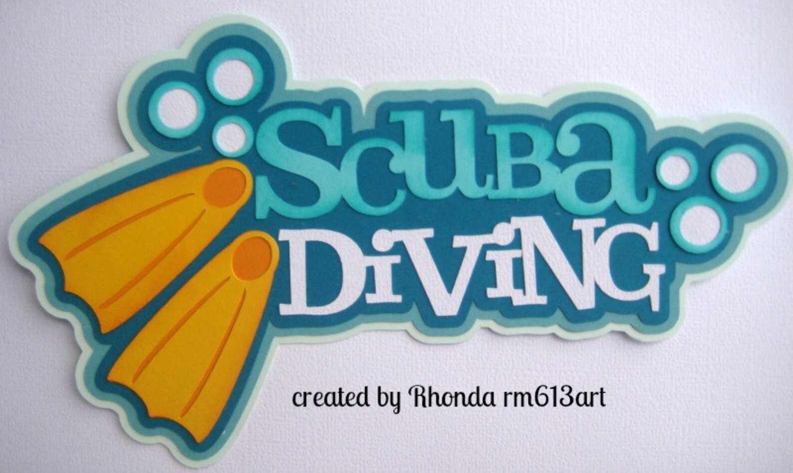Scuba Diving Summer Title Paper Piecing for Premade Scrapbook Page ...
