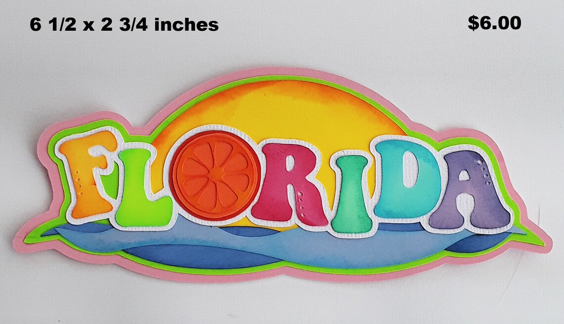 FLORIDA STATE TITLE Travel Outdoor Boy Girl Paper Piecing Scrapbook ...