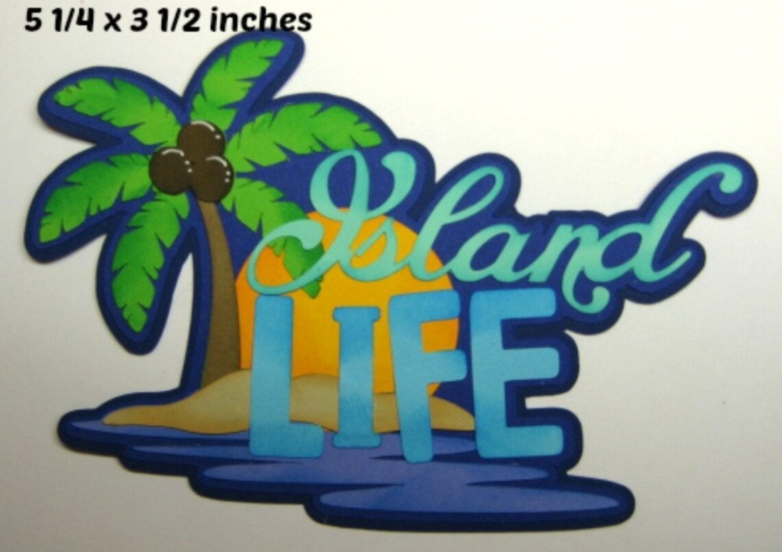 Island Life Title Boy Girl Summer Premade Scrapbook Page Paper - Etsy
