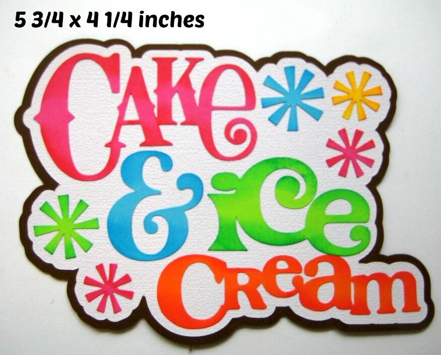 Birthday Cake & Ice Cream Title Girl Premade Scrapbook Page Paper ...