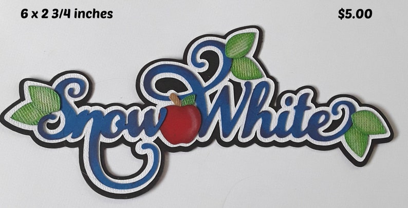 Disney SNOW WHITE TITLE 3d Die Cut Paper Piecing for Premade Scrapbook ...