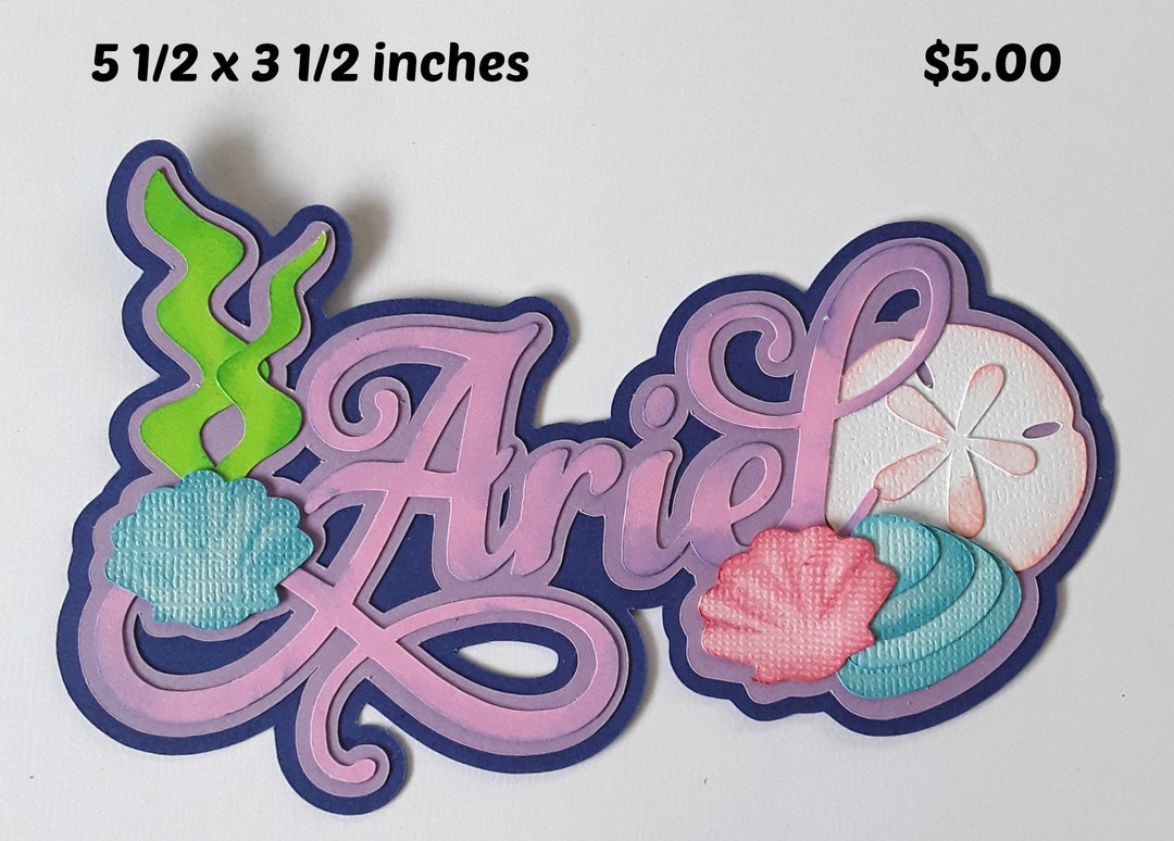 Disney ARIEL TITLE 3d Die Cut Paper Piecing for Premade Scrapbook Pages ...
