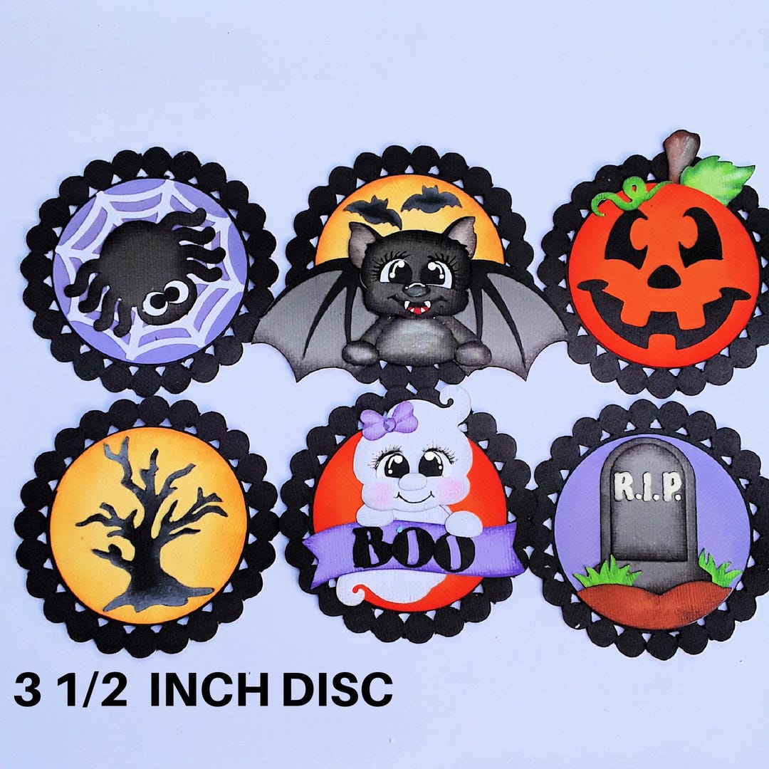 HALLOWEEN TOKEN SET Boy Girl 3D Die Cut Paper Piecing for Premade ...