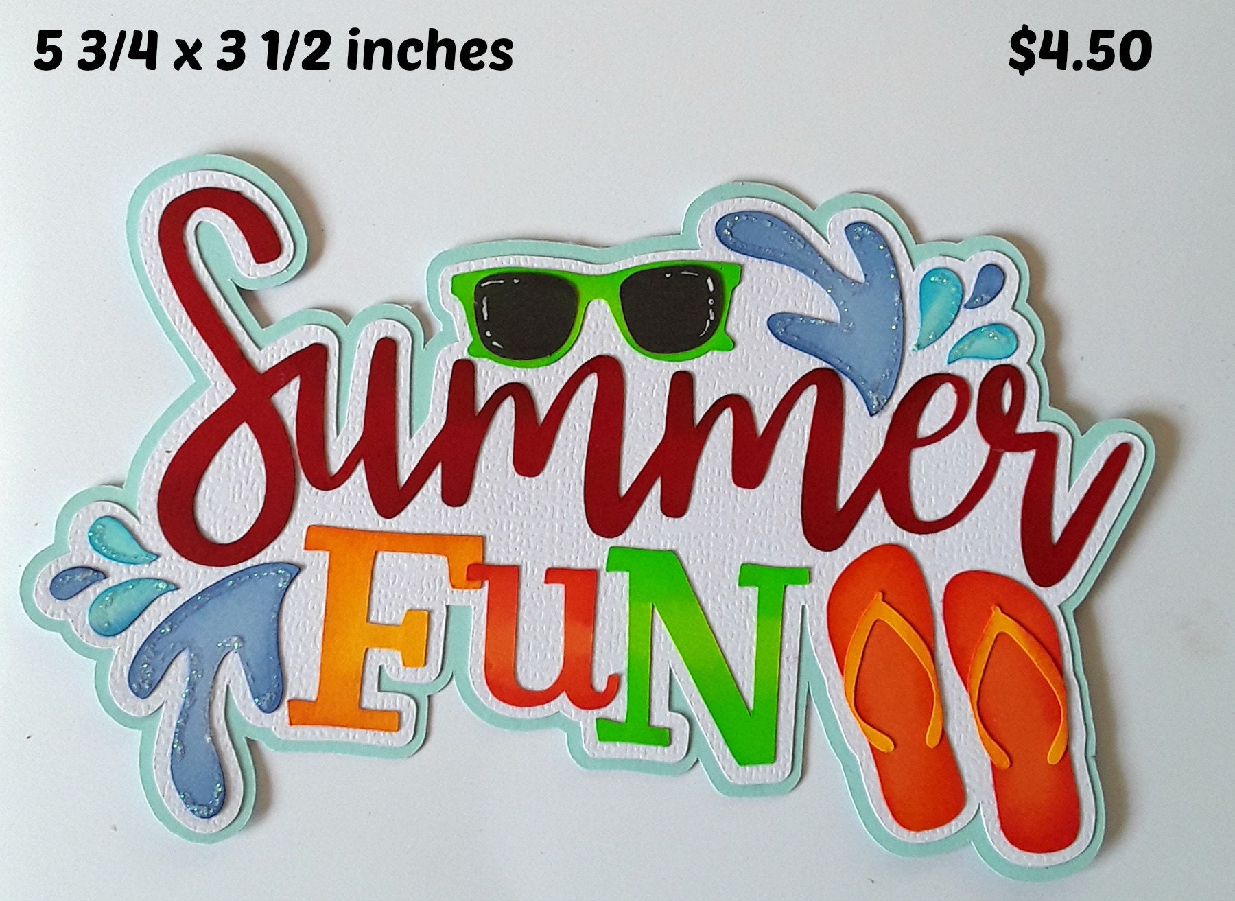 SUMMER FUN TITLE Beach Pool Piecing 3D Die Cut for Premade | Etsy