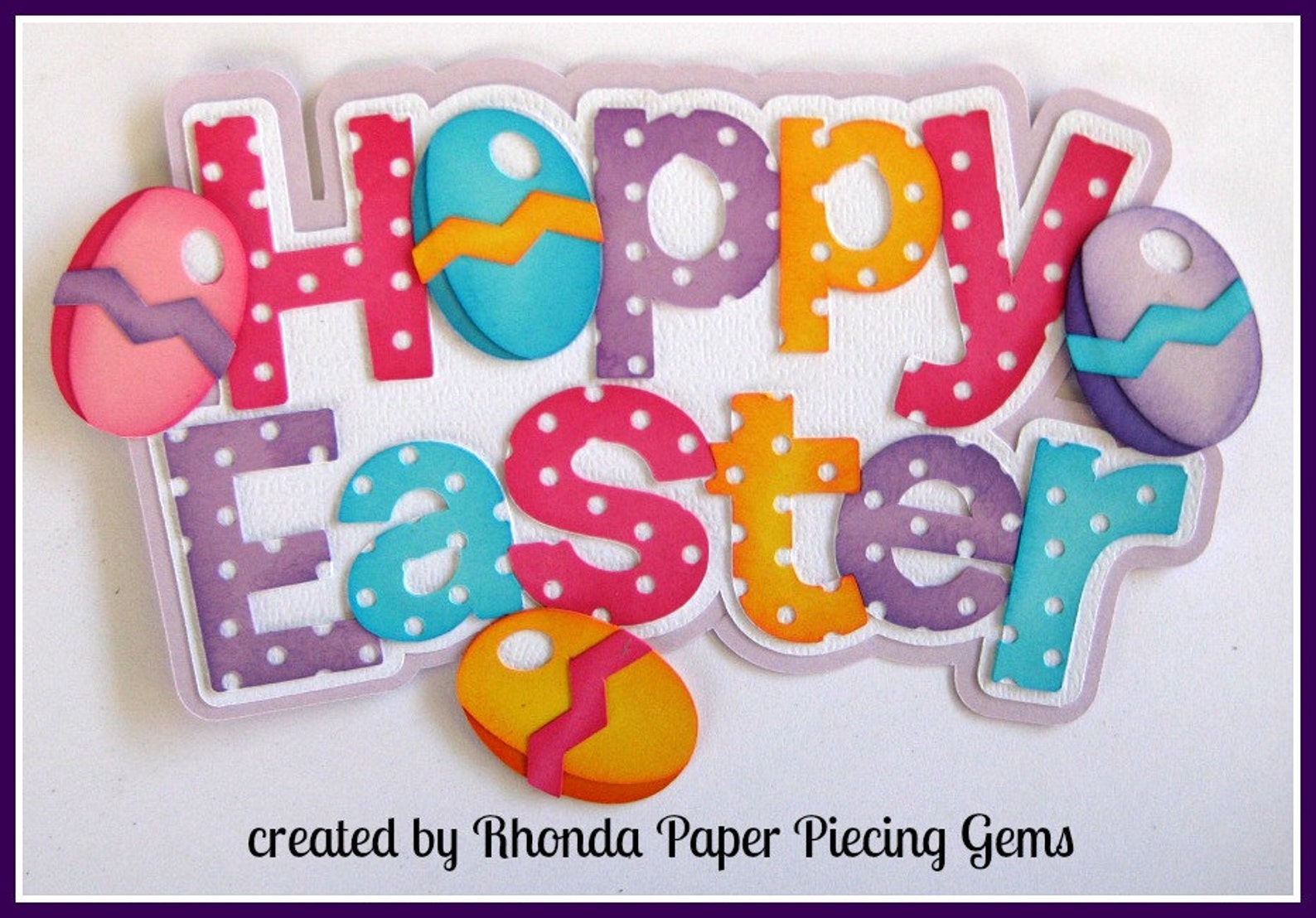 Hoppy Easter Title Paper Piecing Scrapbook Page Die Cut by Rhonda ...