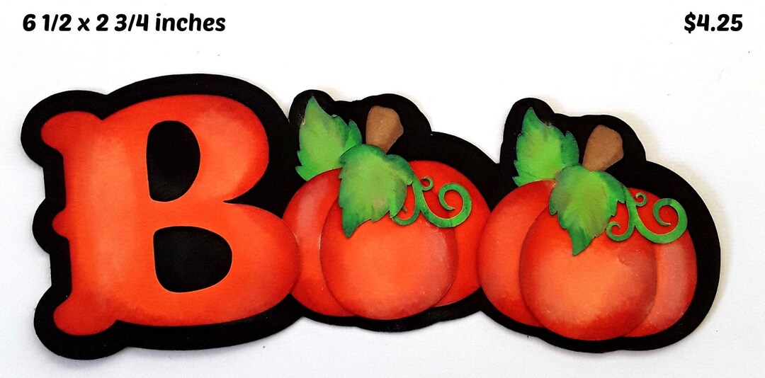 BOO TITLE With Pumpkins Halloween Boy Girl 3D Die Cut Paper Piecing for ...