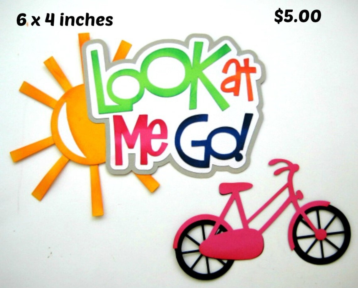 LOOK at ME GO Title Girl Paper Piecing 3D Die Cut for Premade Scrapbook ...