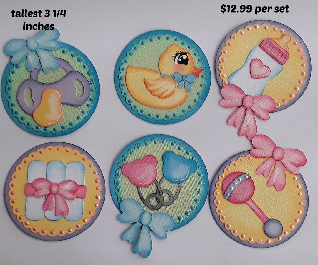 BABY TOKENS Paper Piecing 3D Die Cut SET for Boy or Girl Premade ...