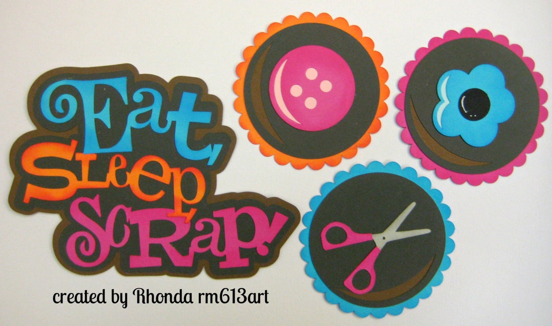 Eat Sleep Scrap Title Paper Piecing for Premade Scrapbook Page Title by ...
