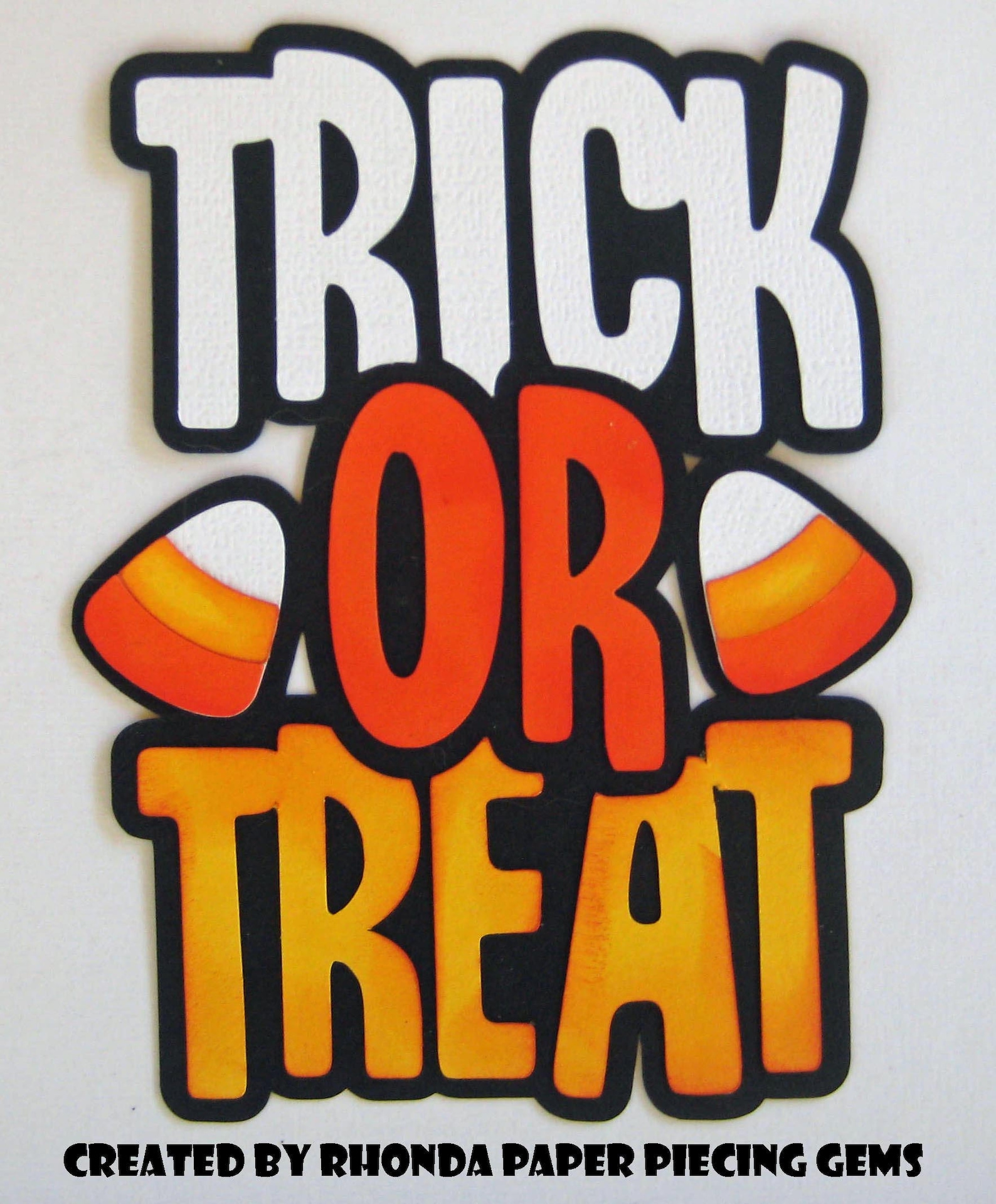 Halloween Trick Treat Title Paper Piecing for Premade Scrapbook Page ...