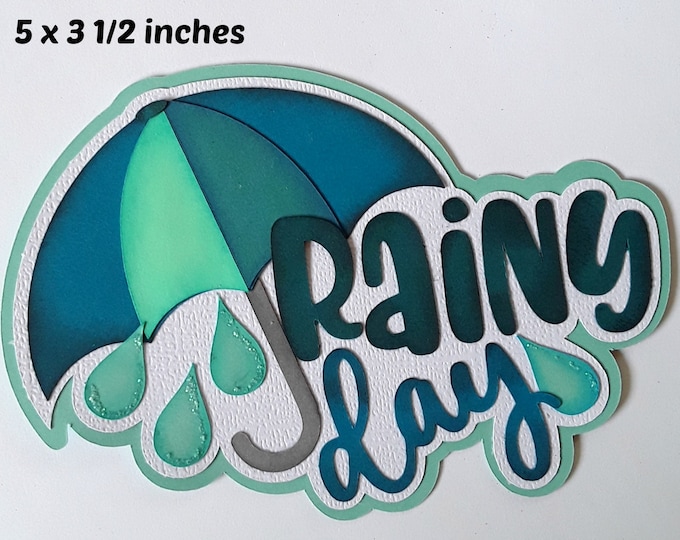 RAINY DAY TITLE Spring 3d Die Cut Paper Piecing for Premade Scrapbook ...