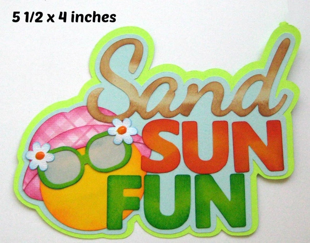 Sand Sun Fun Beach Ocean Title Boy Girl for Premade Scrapbook Pages ...