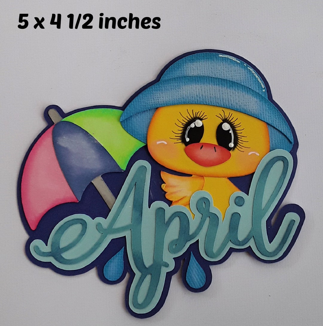APRIL MONTH CALENDAR Title Paper Piecing 3D Die Cut for Premade ...