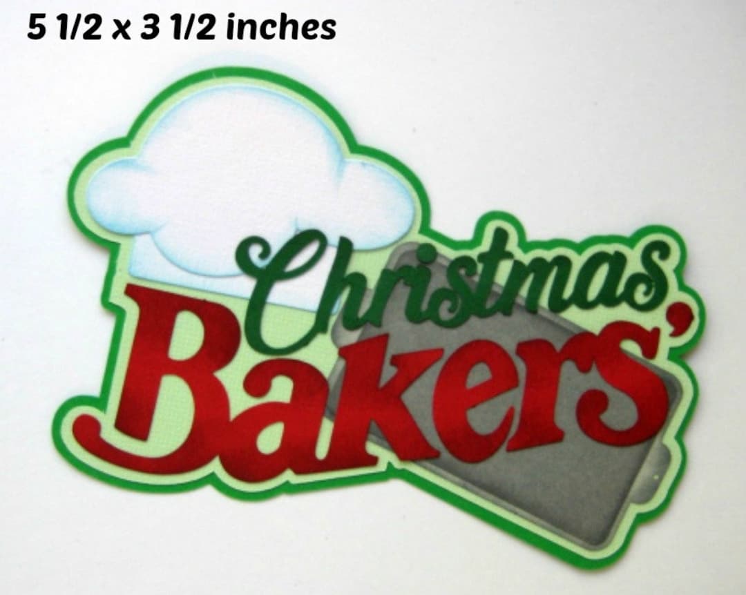 CHRISTMAS BAKERS TITLE Food Baking Paper Piecing 3D Diecut for Premade ...