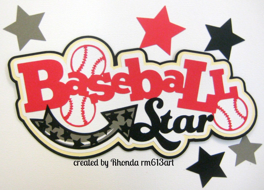 Baseball Star Sports Title for Premade Scrapbook Page 3D Die Cut by ...