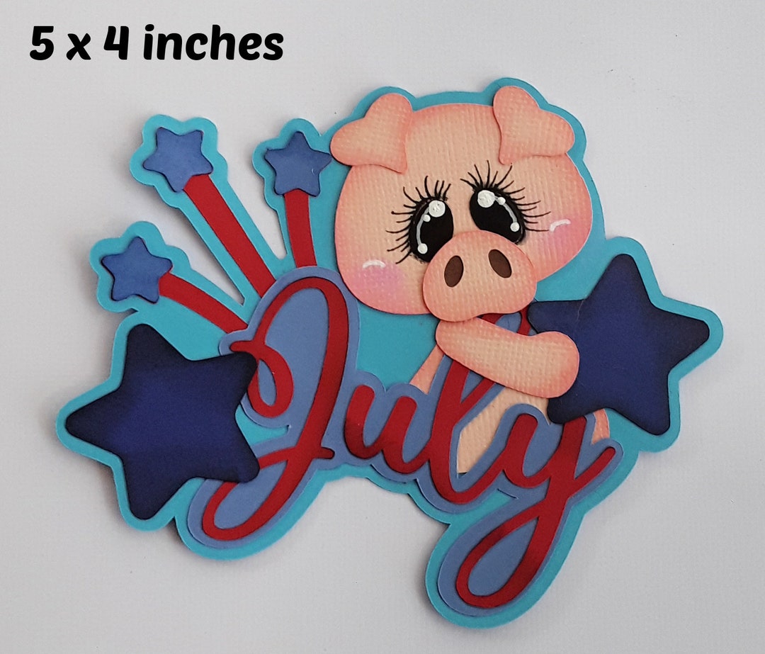 JULY MONTH CALENDAR Title Paper Piecing 3D Die Cut for Premade ...