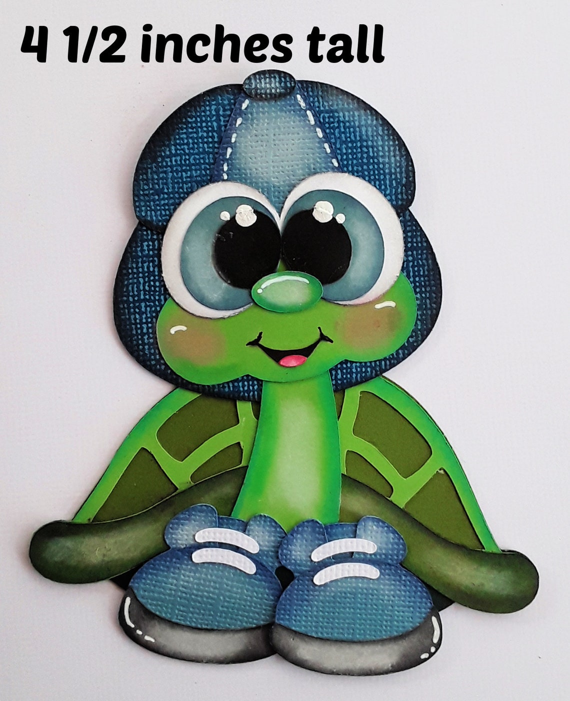 BIG EYED TURTLE Paper Piecing 3D Die Cut for Premade Scrapbook - Etsy
