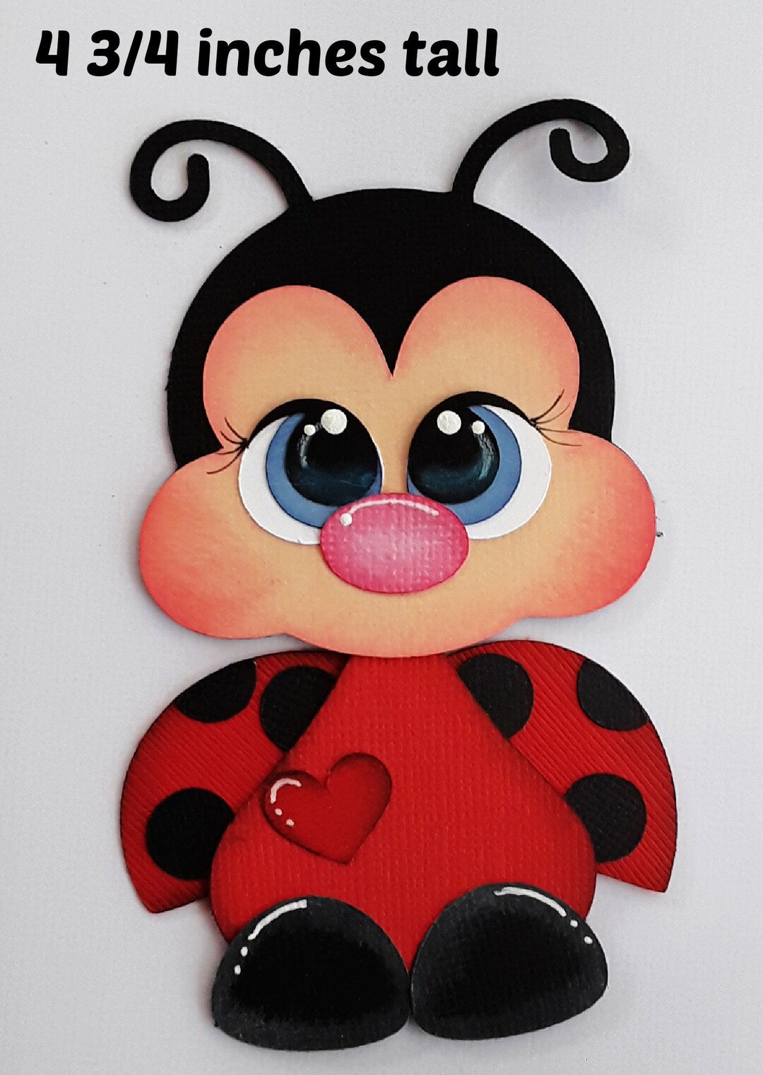 BIG EYED LADYBUG Paper Piecing 3D Die Cut for Premade Scrapbook Page ...