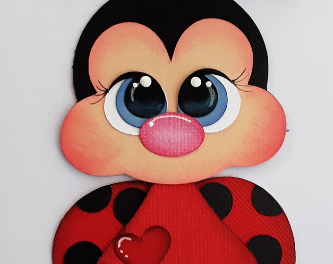 BIG EYED LADYBUG Paper Piecing 3D Die Cut for Premade Scrapbook Page ...