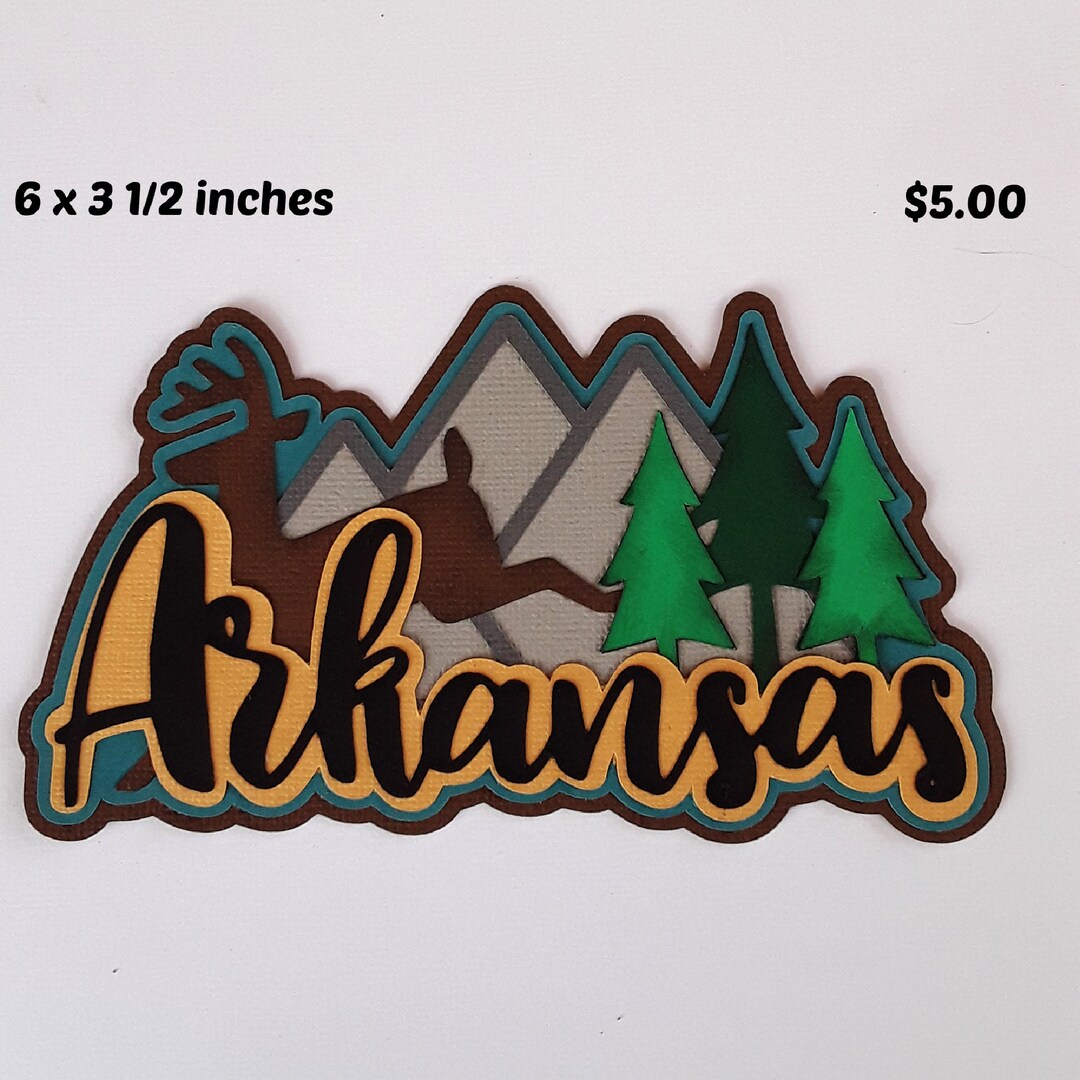 ARKANSAS STATE Title 3D Die Cut Paper Piecing for Premade Scrapbook ...