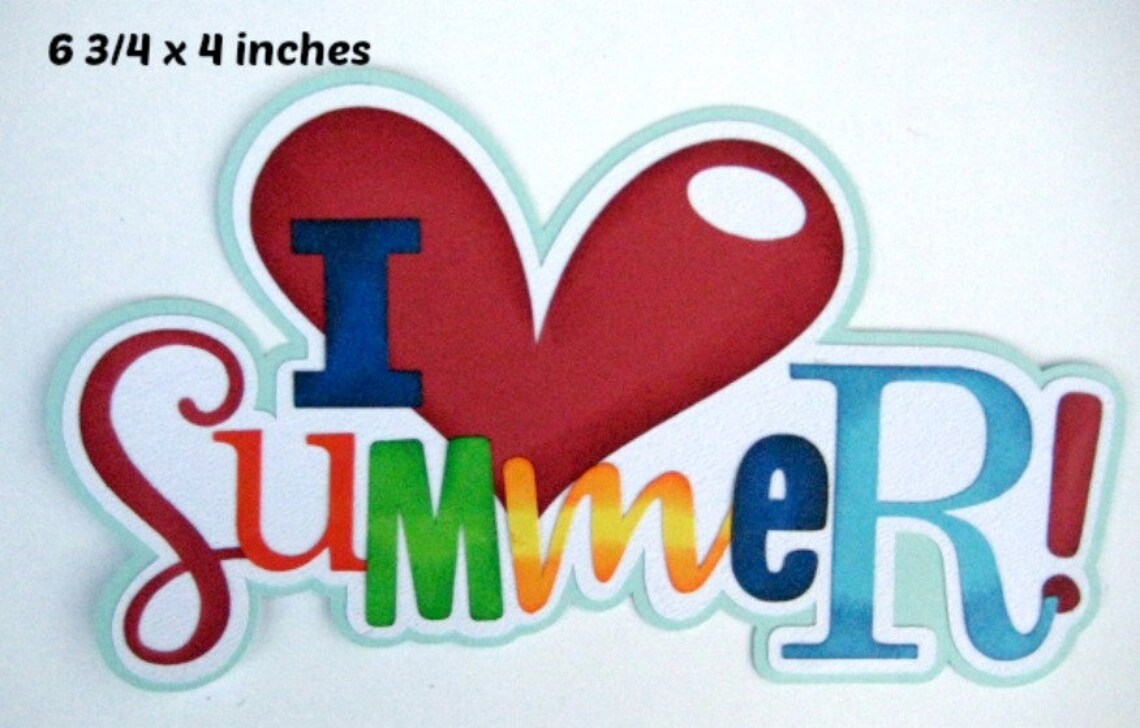 I Love Summer Title Boy Girl Fun Paper Piecing for Premade - Etsy