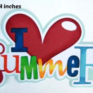 I Love Summer Title Boy Girl Fun Paper Piecing for Premade | Etsy