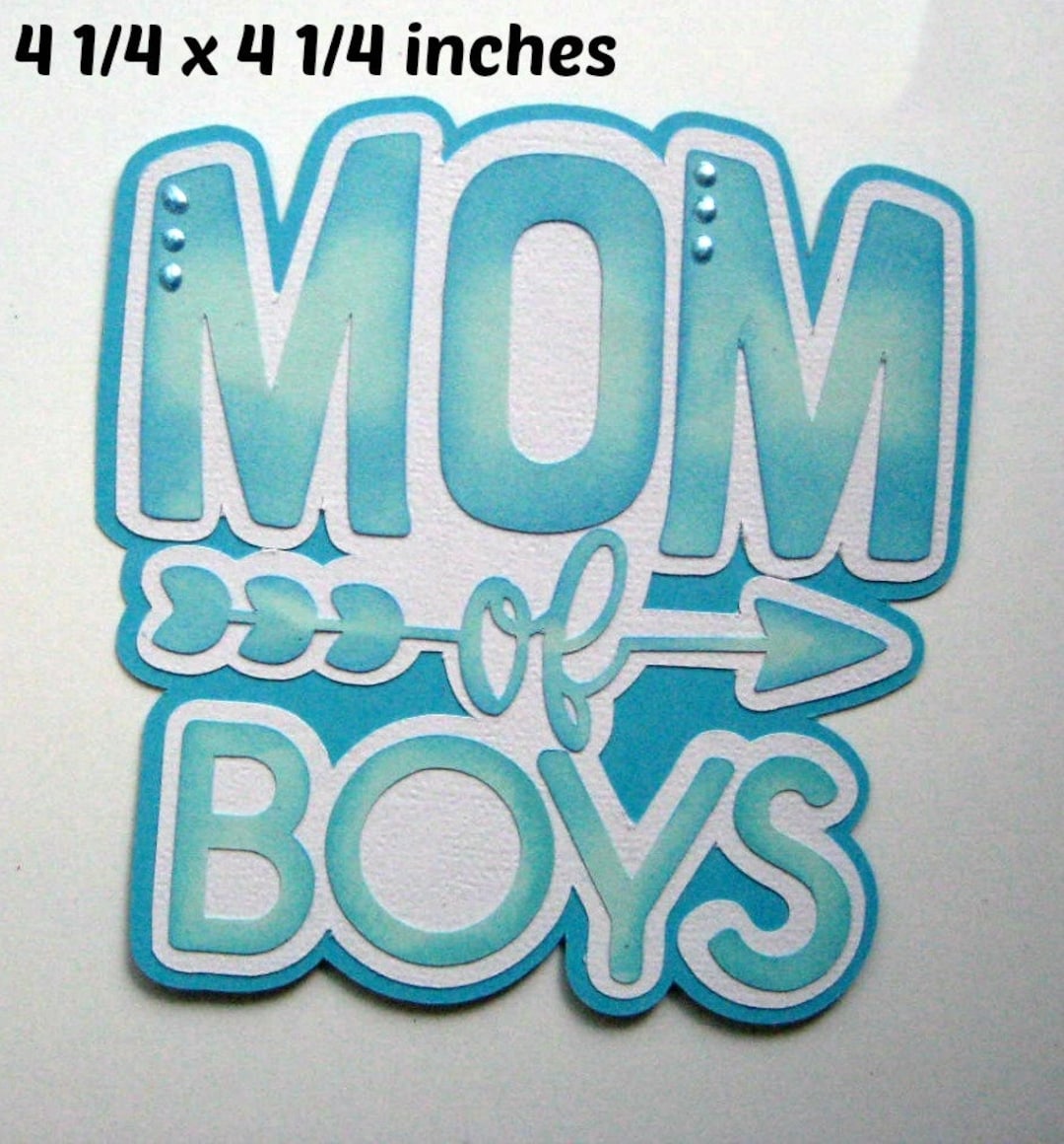 MOM of BOYS TITLE 3D Die Cut Paper Piecing for Premade Scrapbook Page ...